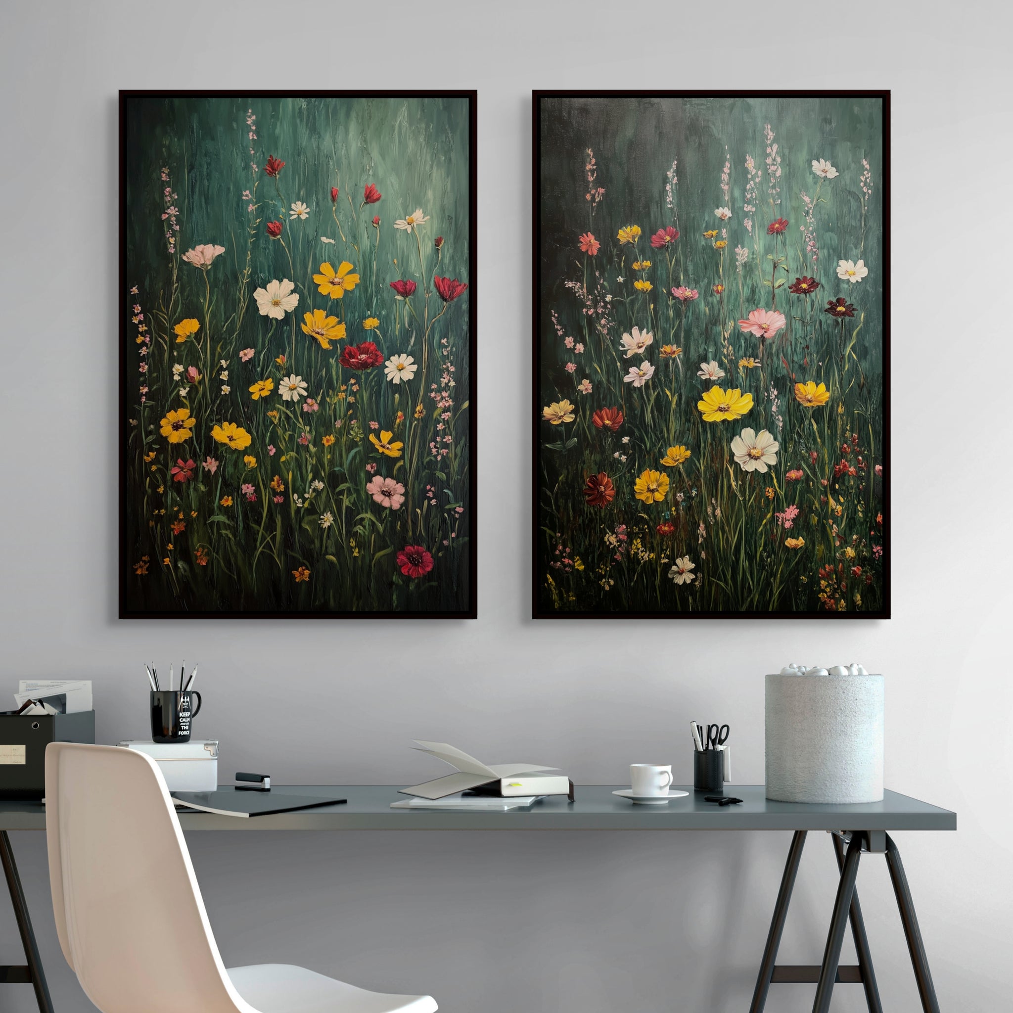 Meadow Poem Set I – Wall Art, Hand-Painted in Acrylic